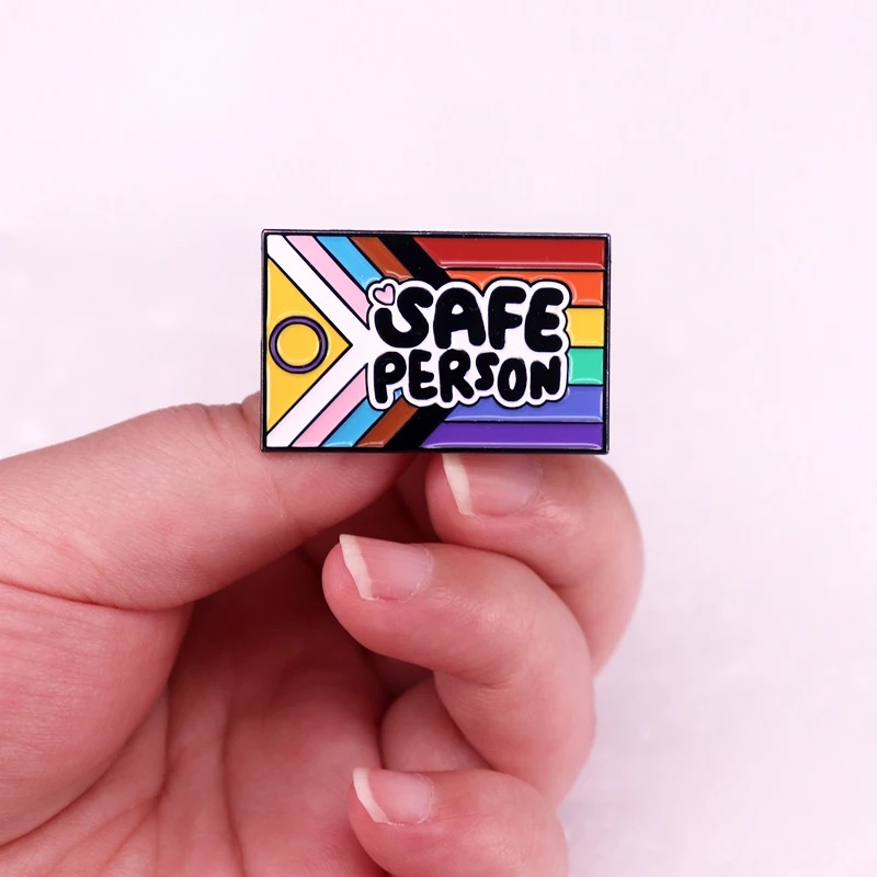 Intersex Progress Pride Safe Person Pin - Rainbow Republic