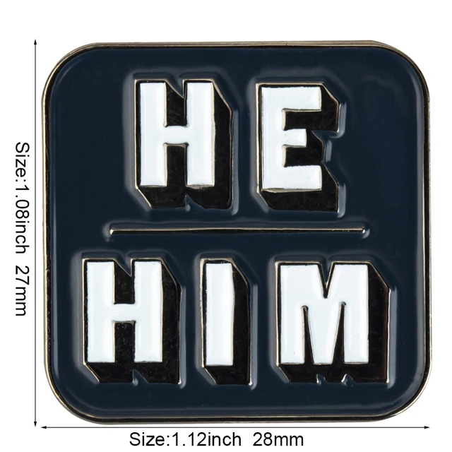 He/Him Pronoun Enamel Pin - Rainbow Republic
