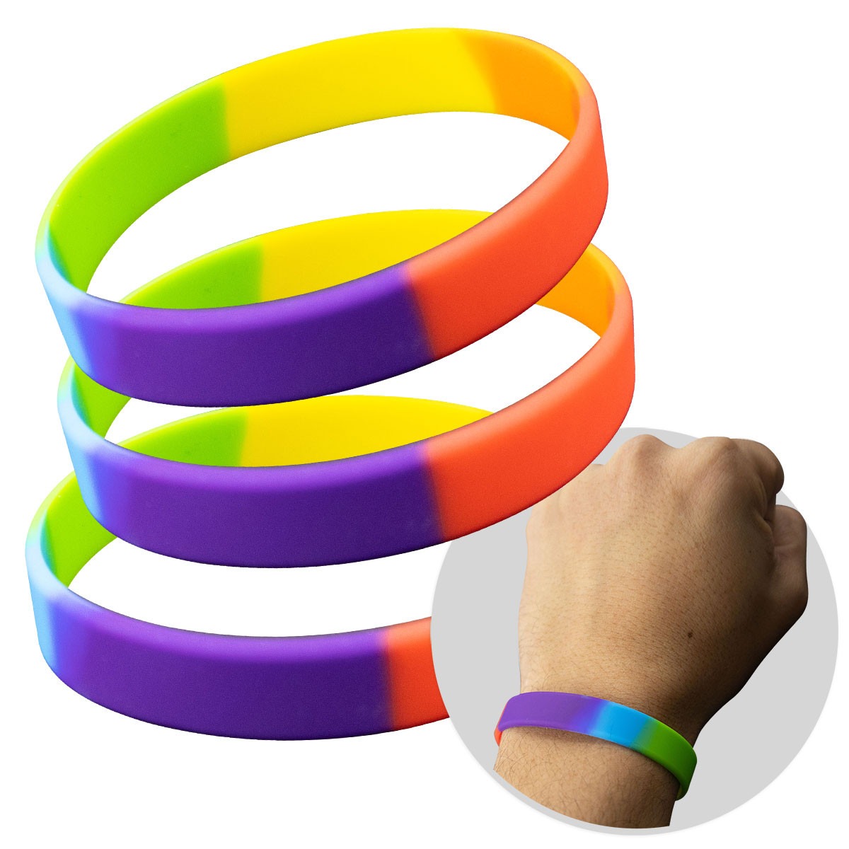 Rainbow Silicone Wristband - Rainbow Republic