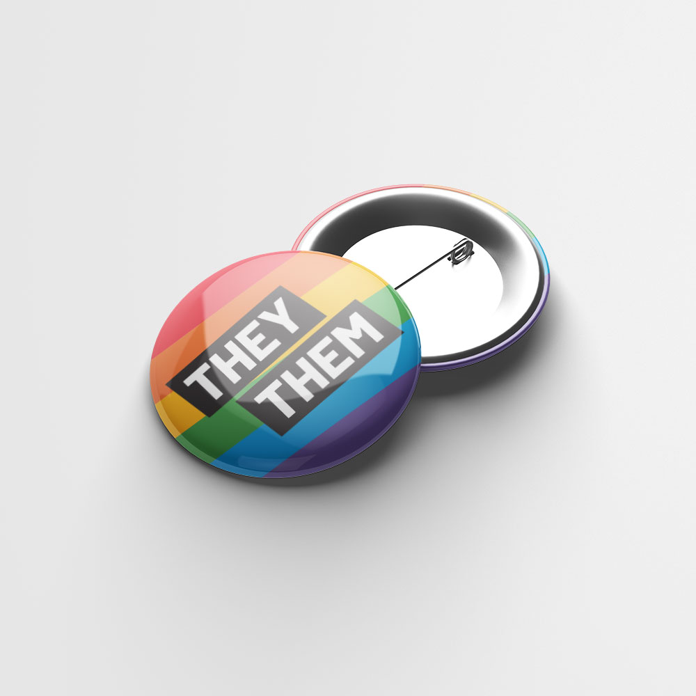 Rainbow Pronouns Badge - They/Them - Rainbow Republic
