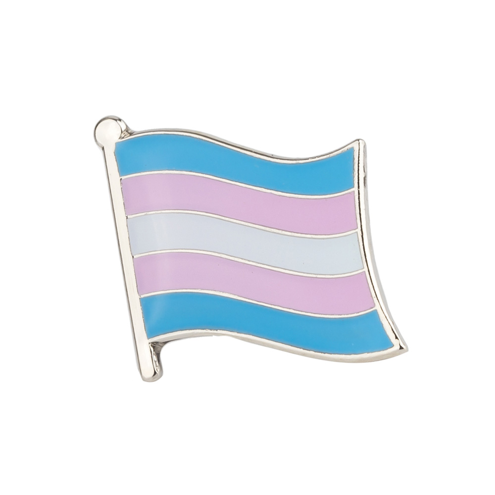 Transgender (Trans) Waving Flag Pin - Rainbow Republic