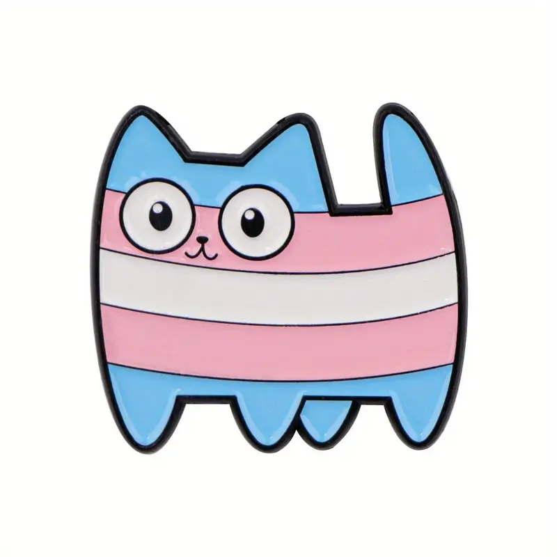 Trans Pride Cat Enamel Pin - Rainbow Republic