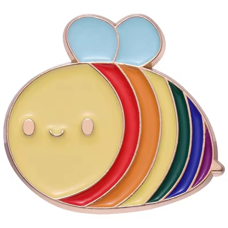 Rainbow Bee Enamel Pin - Rainbow Republic